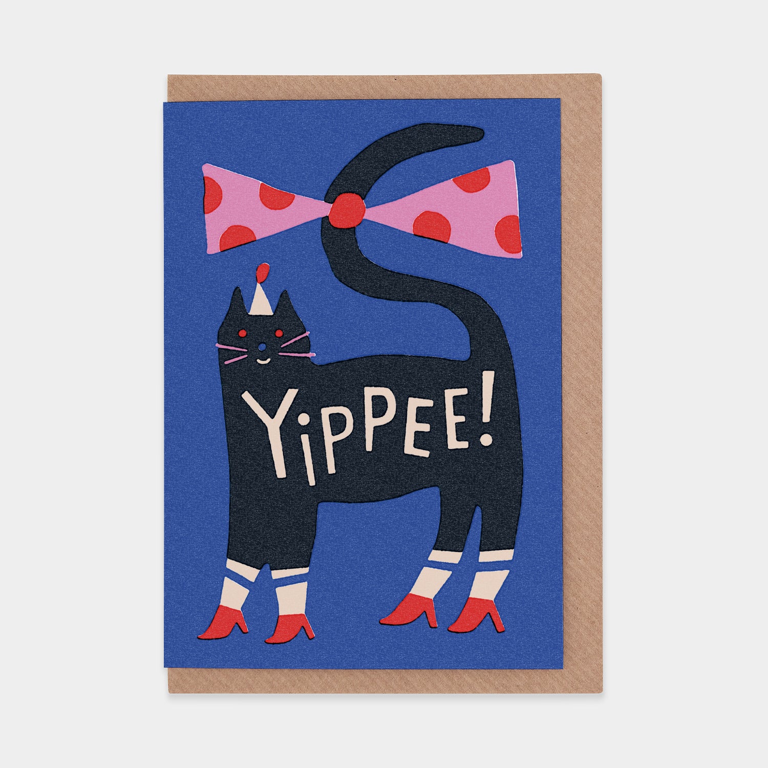 Yippee! Party Cat Kids Greetings Card by Sue Doeksen– Evermade