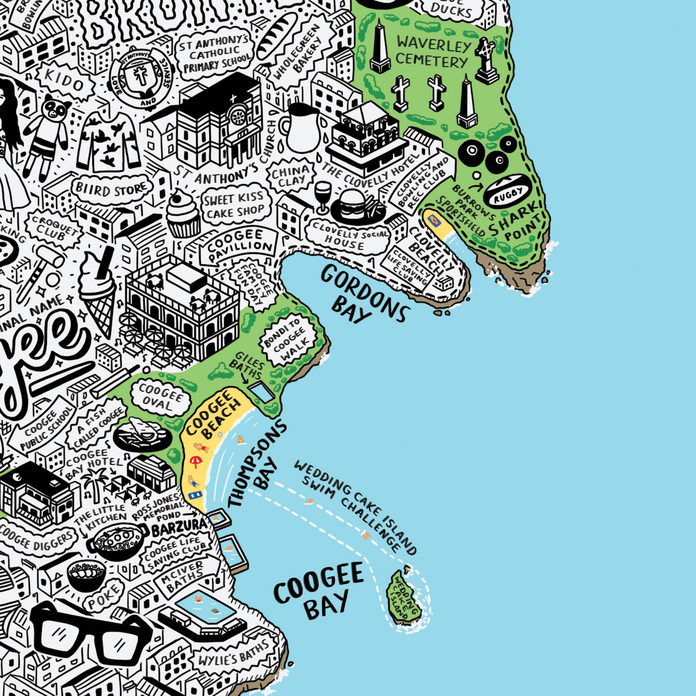 Hand Drawn Map of Sydney– Evermade