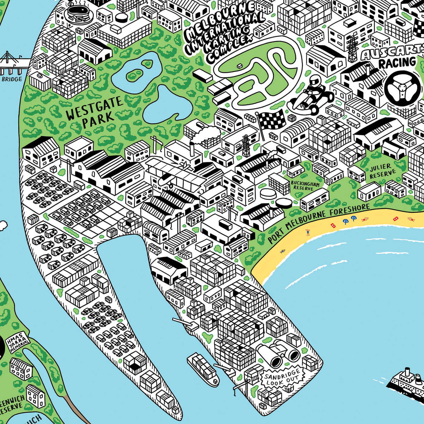Hand Drawn Map of Melbourne– Evermade