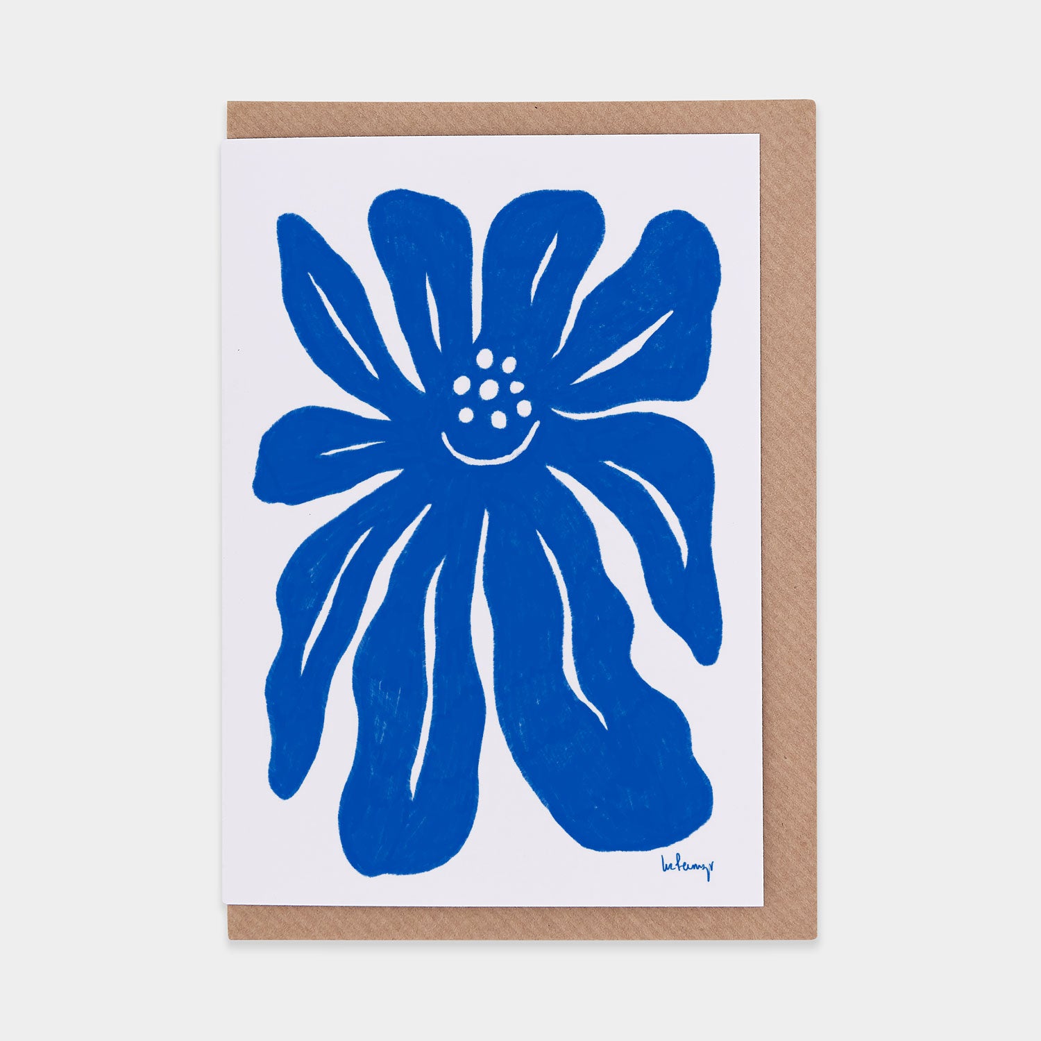 Blue Stop Greetings Card by Luz Preumayr– Evermade