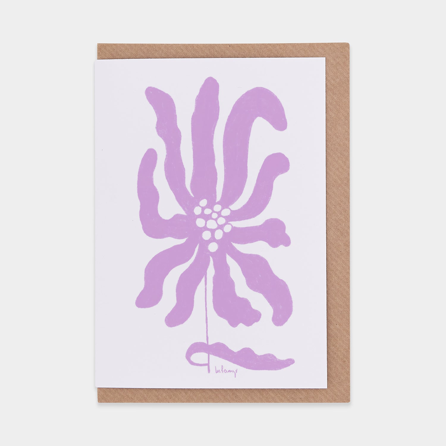 Electric Lilac Greetings Card by Luz Preumayr– Evermade